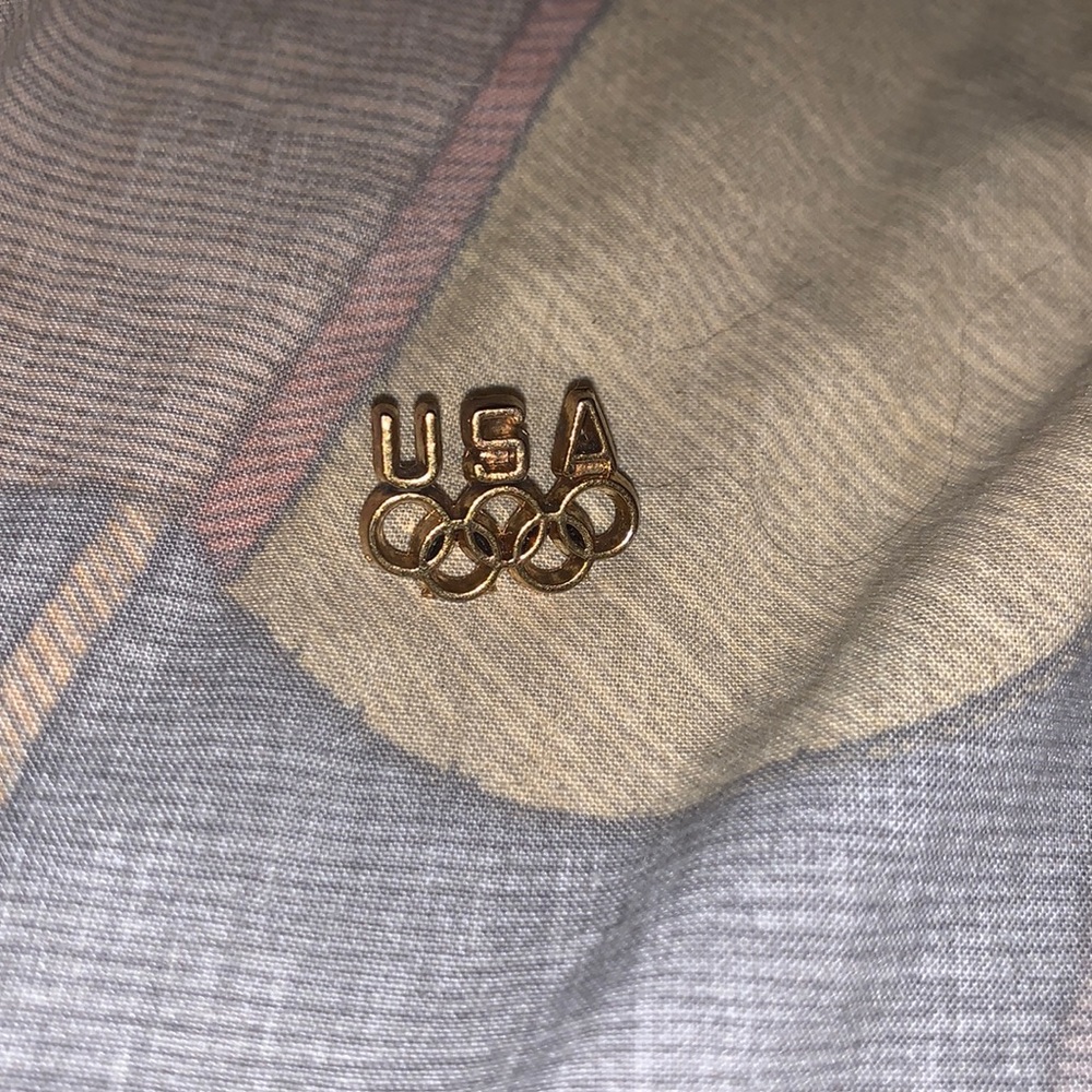 Vintage Team Usa Olympic Games 5 Rings Pin Back Hat L… - Gem